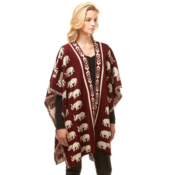 LOF | Jackets & Coats | Lof Reversible Elephant Pattern Shawl | Poshmark